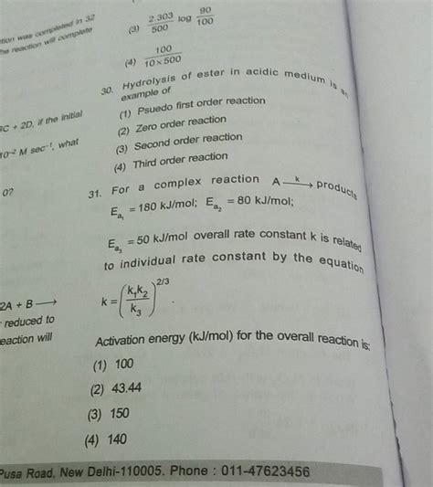 Hydrolysis Of Ester In Acidic Medium Is Filo