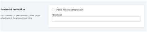 Configure Password Protection Optional