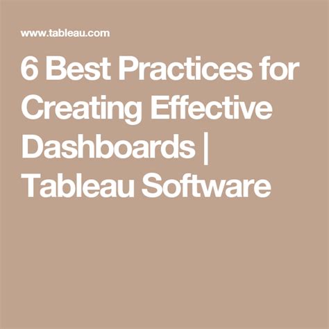 6 Best Practices For Creating Effective Dashboards Tableau Software