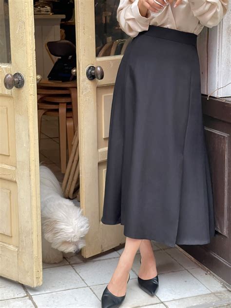 케이클럽 자체제작 파운디 플레어 롱 스커트