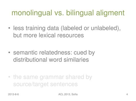 Ppt A Lightweight And High Performance Monolingual Word Aligner Powerpoint Presentation Id