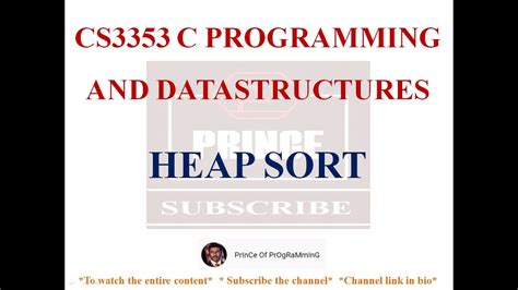 Heap Sort Notes Cs3353 C Programming And Datastructures Notes Heap Sort Youtube