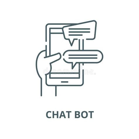 Chat Bot Line Icon Vector Chat Bot Outline Sign Concept Symbol Flat