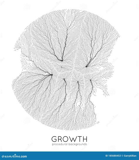 Vector Generative Branch Growth Pattern Round Texture Lichen Like Organic Structure With Veins