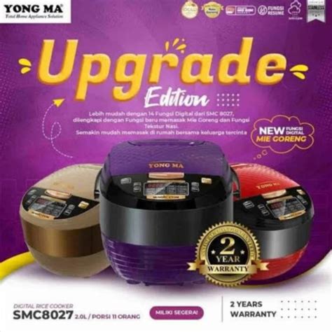 Jual Yong Ma Digital Smc8027 Magic Com Rice Cooker Yongma Smc 8027 2 Liter Kota Semarang