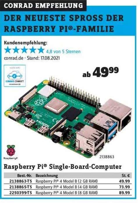 Raspberry Pi Single Board Computer Angebot Bei Conrad
