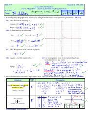 Solutions MCR U Unit Major Test Functions And Transformations MCR U Semester