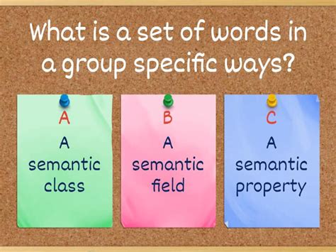 Semantic Classification Of Words Cuestionario