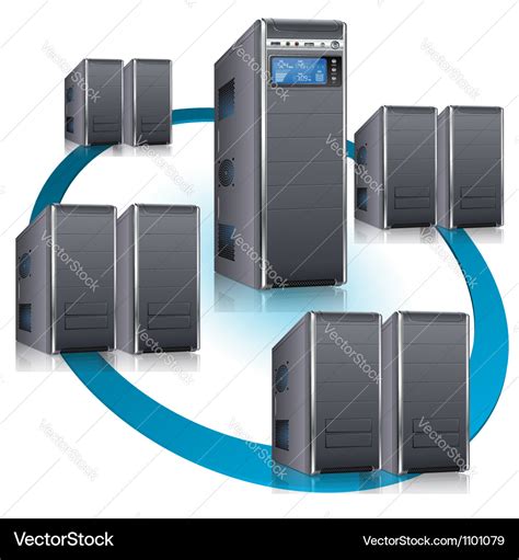 Server With Lcd Display Royalty Free Vector Image