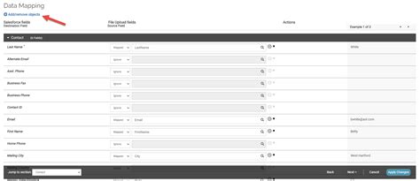 how to select objects for field mapping using the object picker