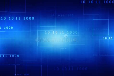 Flowing Number One And Zero Text In Binary Code Format In Technology Background Stock