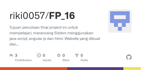 Github Riki0057fp16 Tujuan Penulisan Final Project Ini Untuk Mempelajari Merancang Sistem