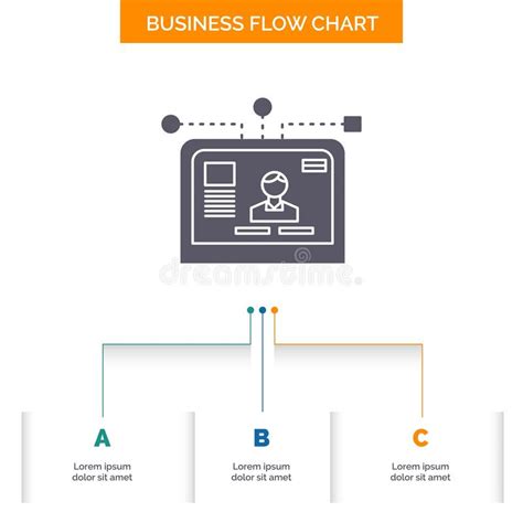 Interface Website User Layout Design Business Flow Chart Design With 3 Steps Glyph Icon For
