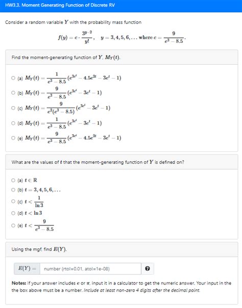 solved hw3 3 moment generating function of discrete rv
