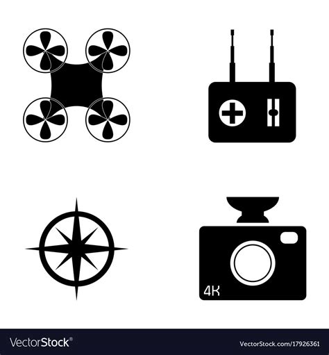 Drone Icon Set Royalty Free Vector Image Vectorstock