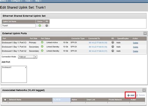 steps to add additional vlans to existing virtual connect shared uplink