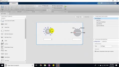 Matlab App Designer Course 6 Knobs شرح بالعربي Youtube