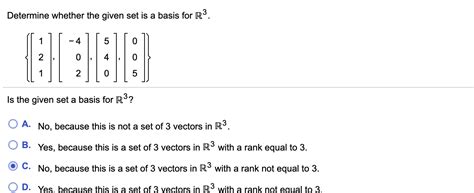 Solved Determine Whether The Given Set Is A Basis For R Chegg