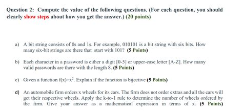 Solved Question Compute The Value Of The Following Chegg Com