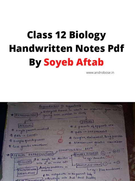 Class 12 Biology Handwritten Notes Pdf Fx217p Pdf