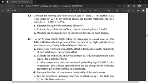 Solved Per Agresti Introduction To Categori X O O File