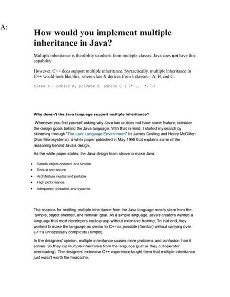 How Would You Implement Multiple Inheritance In Java Pdf
