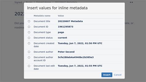 document metadata for confluence cloud atlassian marketplace