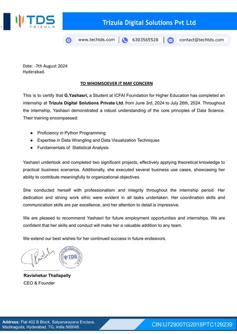 G Yashasri On Linkedin Datascience Internship Pythonprogramming