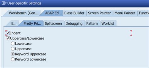 Abap Pretty Print Sap Code Settings To Automatically Indent Beautify