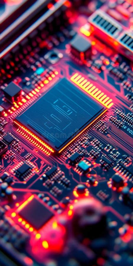 Ai Brain Microchip On Futuristic Circuit Board Detail Background High