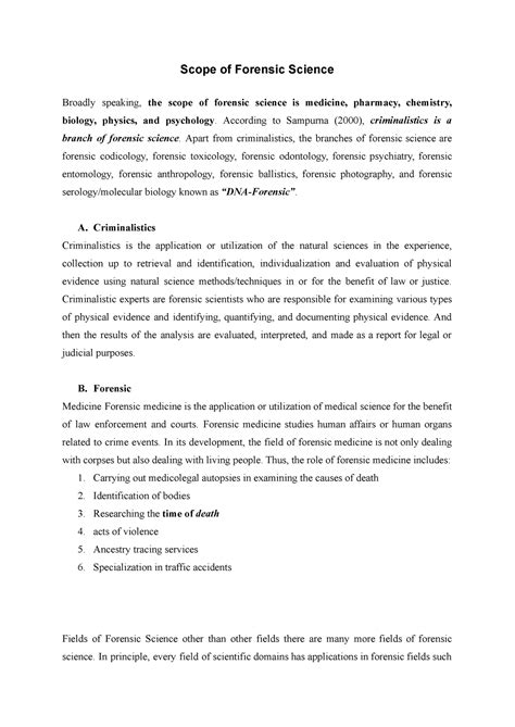 Forensic Psychology Scope Of Forensic Science 6th ENG Scope Of Forensic Science Broadly