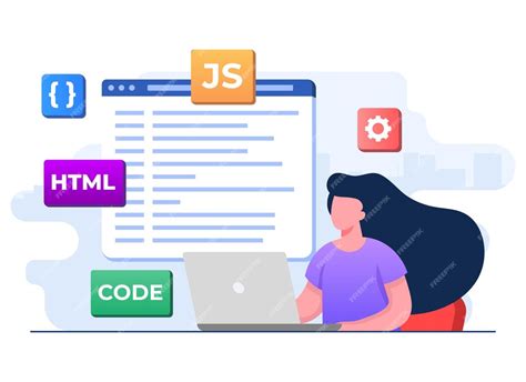 Premium Vector Web Developer Wiring Code Or Program Computer Programming