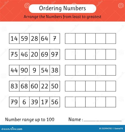 Ordering Numbers Worksheet Arrange The Numbers From Least To Greatest