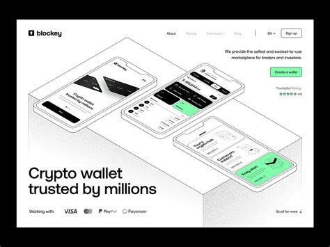 Blockey Crypto Wallet Landing Page By Bogdan Falin For Qclay On Dribbble