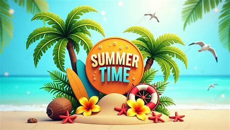 Summer Time Fun Tropical Beach Vibes Vacation Inspiration Background, Summer Fun Time, Beach ...
