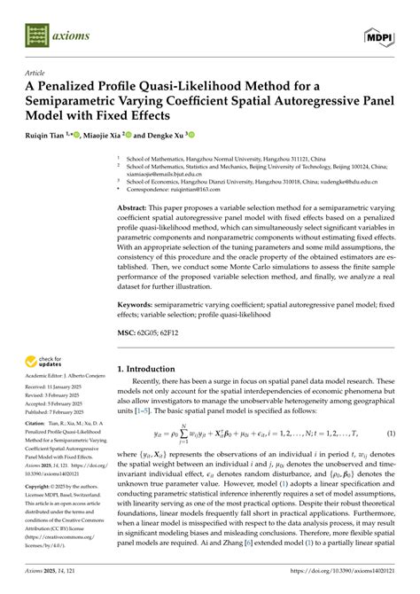 Pdf A Penalized Profile Quasi Likelihood Method For A Semiparametric Varying Coefficient