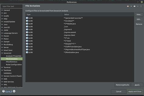 How Set File Exclusions In Sonarlint In Eclipse 2021 Eclipse Sonar