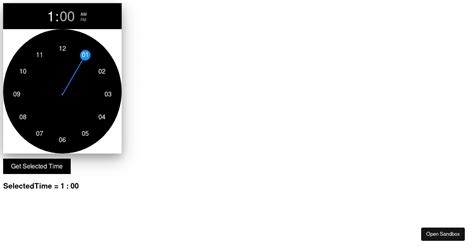 Analog Clock Timepicker Codesandbox