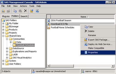 how to create calendar events from sas visual analytics