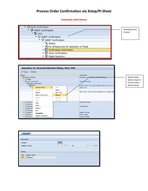 learn process order confirmation via xstep and pi sheet pdf