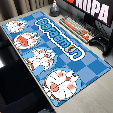 Doraemon Mousepad Anime Mouse Pad Kawaii Cartoon Cute Pc Accessories Gamer Keyboard Desk Mat Xxl