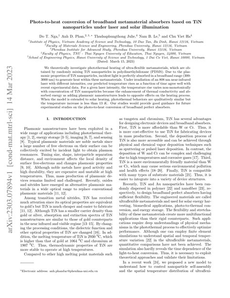 Pdf Photo To Heat Conversion Of Broadband Metamaterial Absorbers