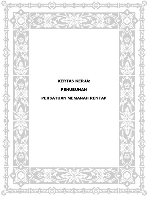 Kertas Kerja Penubuhan Memanah Example | PDF