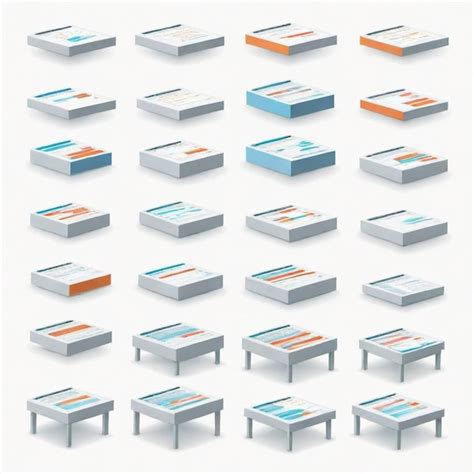 Data Tables Vector Set White Background Isolated Premium AI Generated Vector
