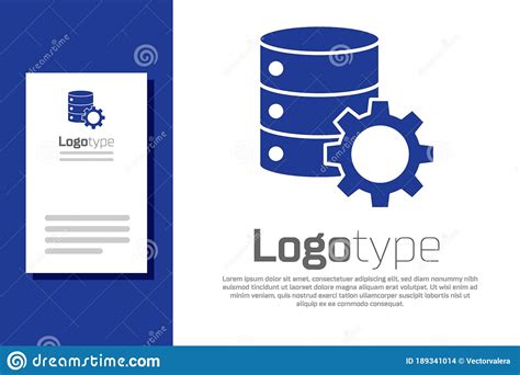 Blue Server And Gear Icon Isolated On White Background Adjusting App Service Concept Setting