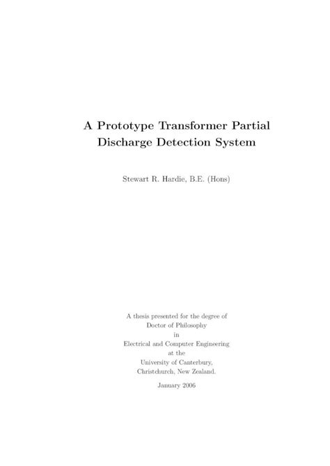Pdf A Prototype Transformer Partial Discharge Detection System Dokumentips