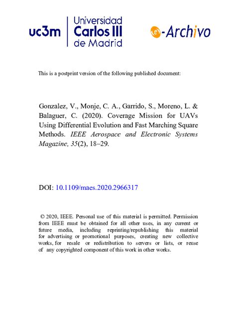 Pdf Coverage Mission For Uavs Using Differential Evolution And Fast