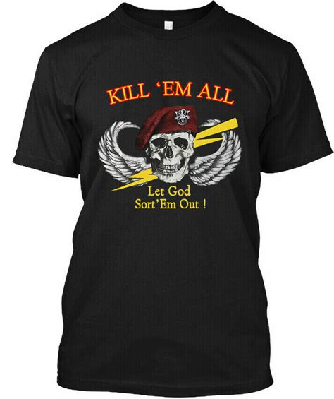 Nwt Vintage Kill Em All Let God Sort Em Out 1985 Retro Logo T Shirt