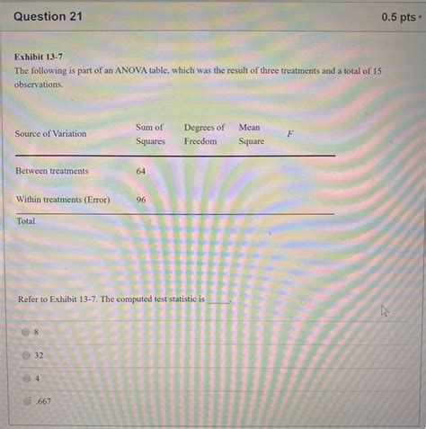 Solved Question 21 0 5 Pts Exhibit 13 7 The Following Is Chegg Com