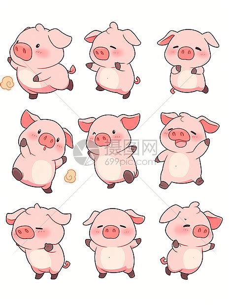 可爱小猪插画图片下载 正版图片 摄图网